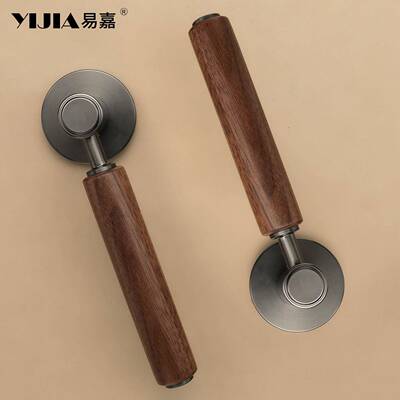 复古中黑色胡桃木卧式室门家72F049用室磁内房间房门静锁音吸分体