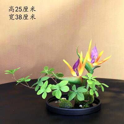 新式圆餐桌摆MLZ花转中间装盘饰中花客厅假花摆件花艺客盆景房花