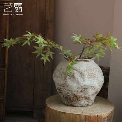 陶瓷花瓶粗陶瓶插花复古怀旧手工民宿酒店侘寂风禅意摆件陶器花器