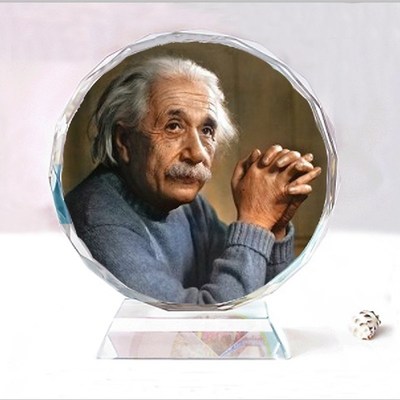 爱因斯坦水晶像模型居家车载办公室摆件 创意生日礼物纪念工艺品