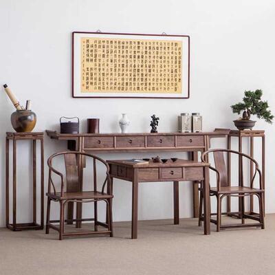 新中式黑胡桃木玄关条案实LNE木中堂六套件供桌八桌客供台厅仙神