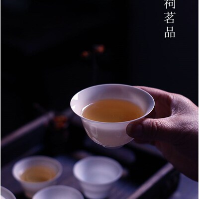 小飞虹茉莉骨瓷主人杯个人杯薄胎大号茶杯高档功夫茶碗单个杯