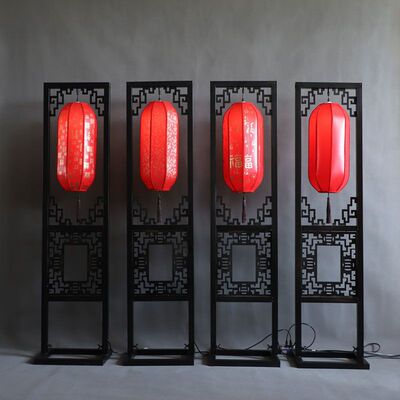 中式婚庆仿古铁艺路引宫灯摆件