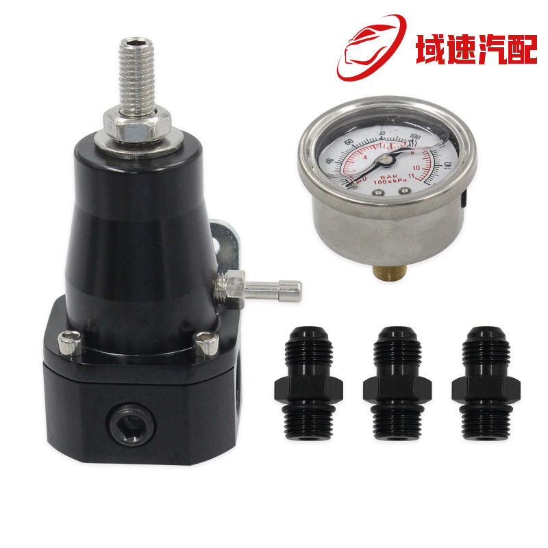可调节燃油喷射燃油压力调节器套件带油压表AN6接头30-70 PSI