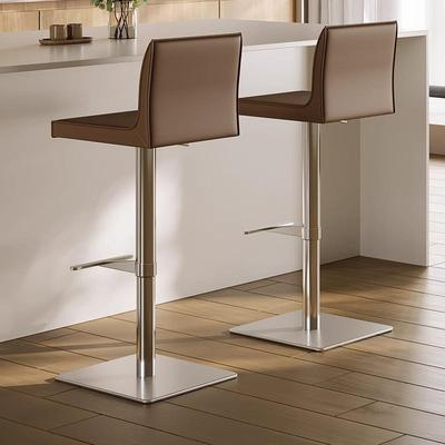 旋转shen意式轻奢高马鞍皮吧椅家用椅子简约吧凳简酒吧岛台升极降