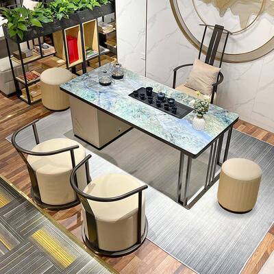 新中式桌全套自动用台桌围炉煮茶茶WG-2283桌子简约家小茶台岩茶