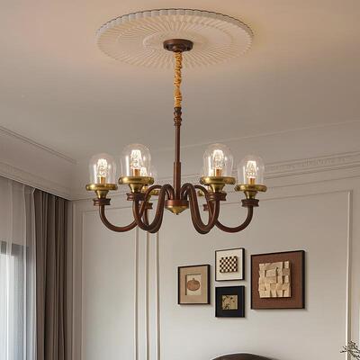 法式中古美室风式复古客厅吊灯吊餐厅卧书房玻璃灯YSL-3663南洋风