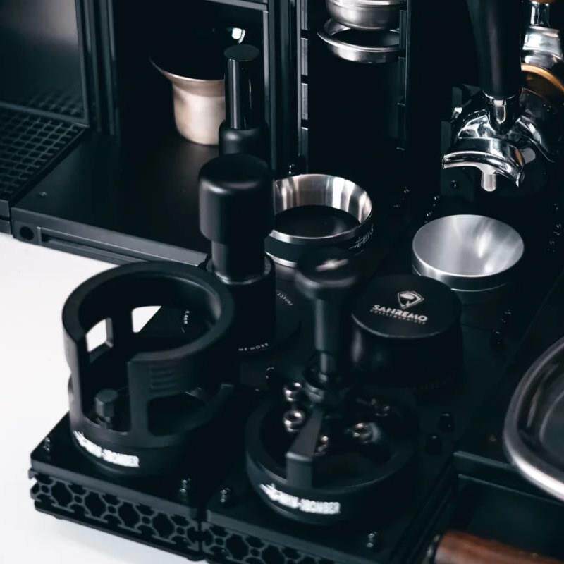 轰炸机配套咖啡器具收纳层架压克力铝合金模块粉锤布粉器收纳底座