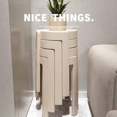 料凳胶子塑家用加厚凳高凳风车客圆厅板凳SBE叠放简约现代餐桌塑