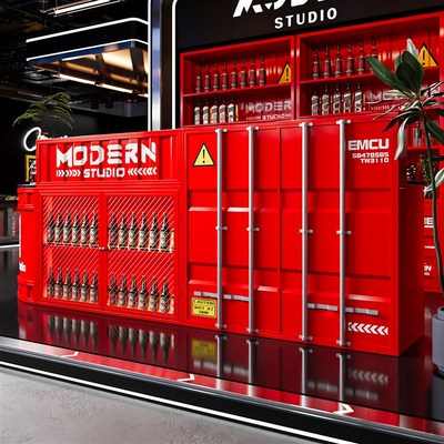 工业风收银台吧台酒吧音乐吧咖啡厅转角柜台健身房复古前台接待台