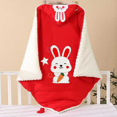 婴儿包被秋冬季厚初生抱被纯棉春秋薄款外出豆豆绒产房包单新生儿