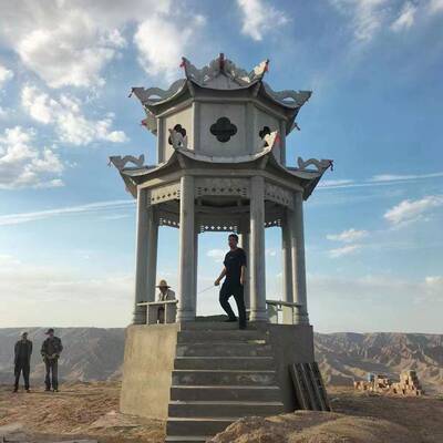 雕凉亭园林石亭子石材长廊公园VCG别墅中式外庭院栏石杆六户角亭