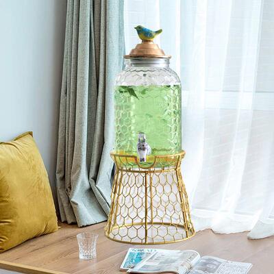 带龙头玻璃酿酒罐果汁罐mason jar 酵素桶甜品台饮料桶茶歇凉水壶