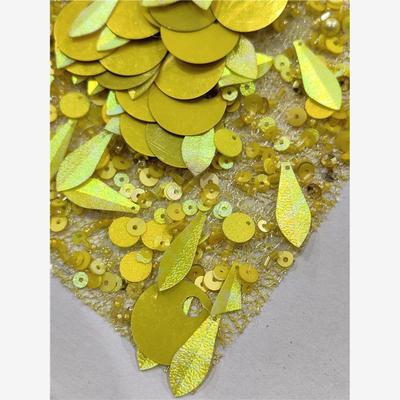 进口手工珠片面料刺绣E