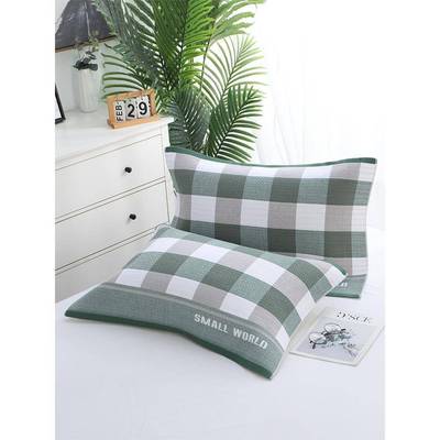 纯棉枕巾一对装纱布大加厚F97687MT枕头四季学巾生加盖成人情侣巾