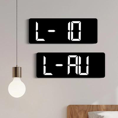 功创意客厅挂钟LED多能彩色钟173寸闹.钟温湿度显示时钟6661表666