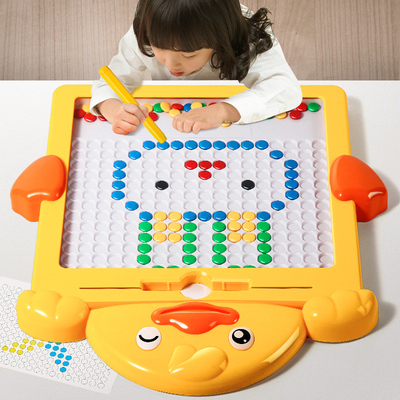 儿童磁性运笔画板益智磁力吸石珠拼图宝宝专注力训练协调锻炼玩具