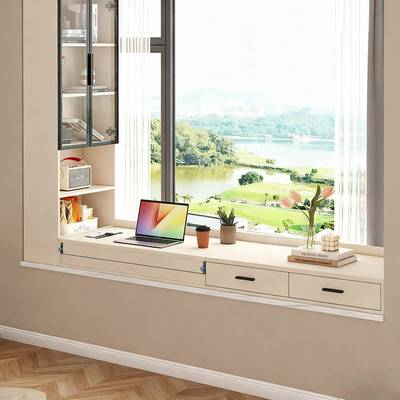 柜全体12835工厂蜂窝铝飘窗书桌储物一可伸屋缩电脑桌写字桌阳台