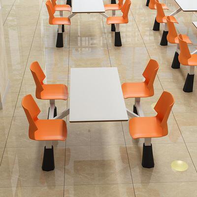 学生公司食工堂KAU餐桌椅岩员校板学单位职工餐厅四人连体桌椅组