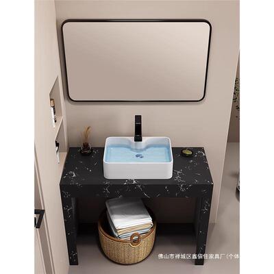 酒店免115打孔防大石生厕所落地式洗手脸盆卫水间立柱洗漱台理柜