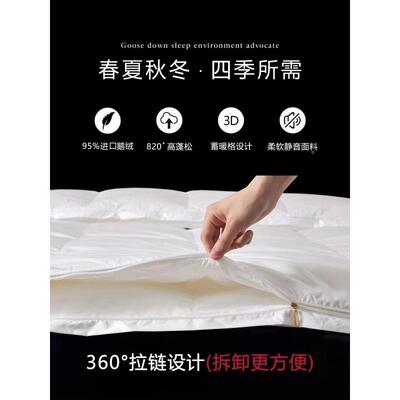 x297W现充羽绒被95白鹅绒冬被98吊吊绒K春秋鹅被绒被芯合二一子母