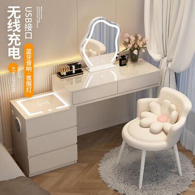 卧室高端妆台小户型简化约收纳床头柜梳化妆台JJN一体桌出租书屋