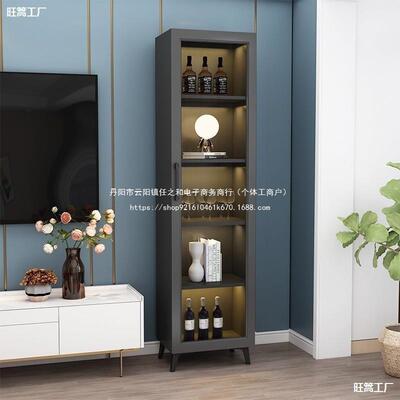 家柜轻奢网红旁电视用柜柜多层红ZRZ酒展示玻璃门角酒柜储物柜物