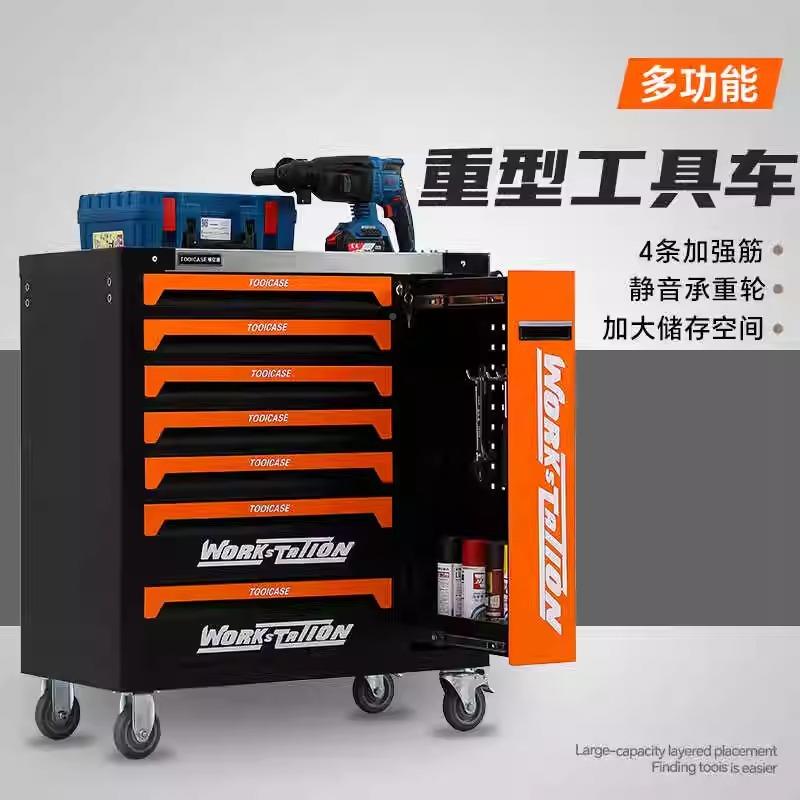 重型修带锁工具车间工柜业具级移动工车368螺丝物料架汽小推车多
