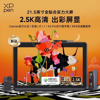 XPPen Artist Pro22（Gen2）2.5K数位屏 电脑专业绘画手绘数位屏