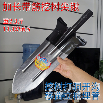 农用开沟锹宽肩挖树锹锰钢淬火加强筋挖洞立桩锹长柄绿化栽植移苗