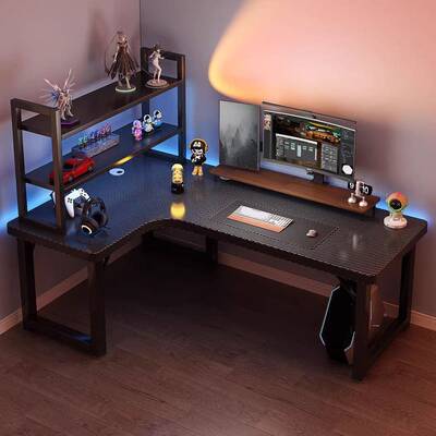 转角电竞桌RK126双书人电桌台式家用拐角书桌架卧室L型习办学脑公