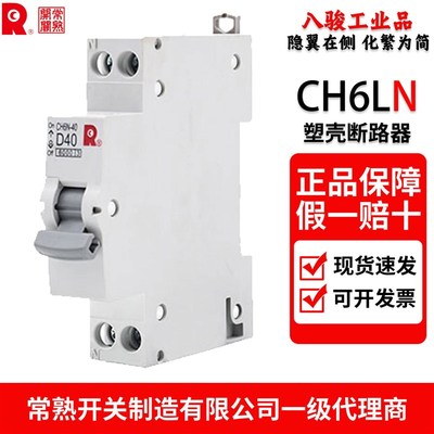 常熟开关厂CH6LN-40漏电保护器20A双进双出空气开关1P+N窄体36MM