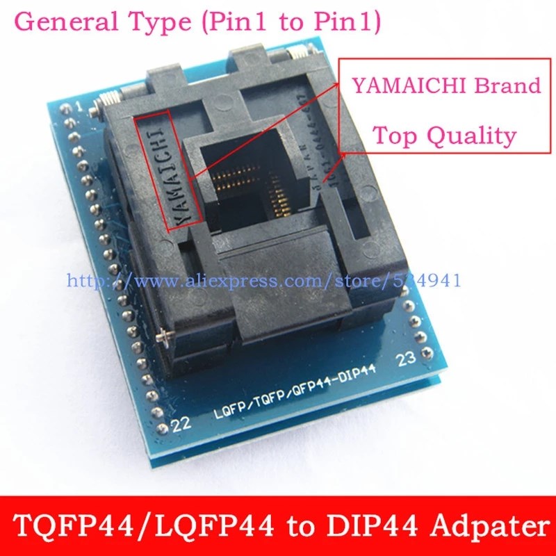 TQFP44转DIP44烧录座SA245A测试适配VQFP LQFP座IC51-0444-467