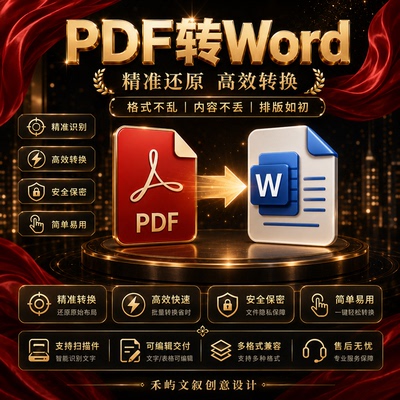 PDF转Word模板一键转换免费体验