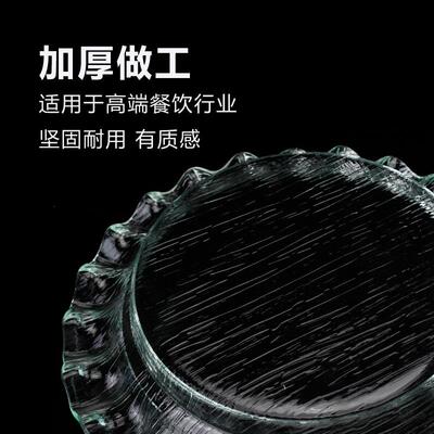 亚力高档刺身盘大三文鱼海鲜圆龙虾拼冰盘鱼生克盆形干JPY冰餐具