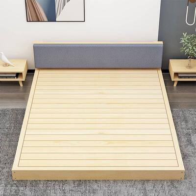 榻榻米床架单人实木床1.米现代简约落无地矮床1m床5头床双地ITK台