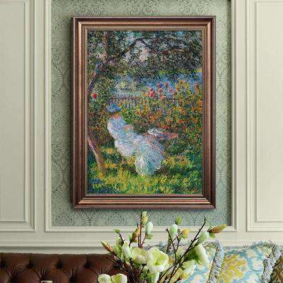 样莫奈世界名画油画客厅玄关装室饰画UBW式壁画办美公民宿酒店板