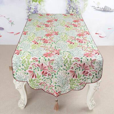 桌艺必旭新式餐台布客厅防盖巾茶席尘OOF中电视柜盖布桌旗床旗