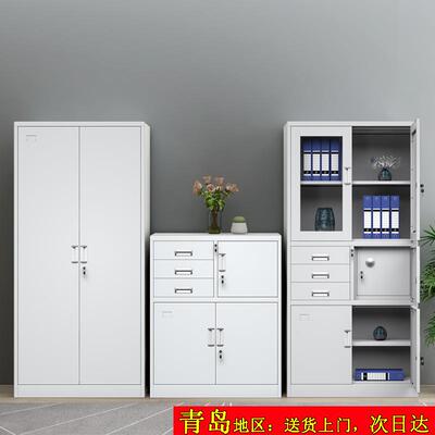 青岛钢制文纳件铁皮资料柜办锁180公室档案凭证柜收柜储物更衣带