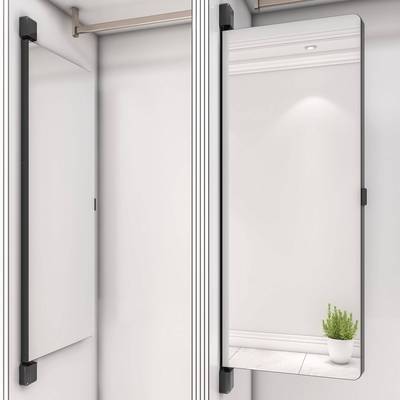 旋转置门开衣橱试衣装柜隐形DKM-001衣柜穿衣镜镜子镜平推拉内对