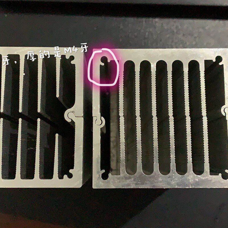 加厚 优质大功率铝型材散热片100*60*60厚料嵌入式降温密齿散热器