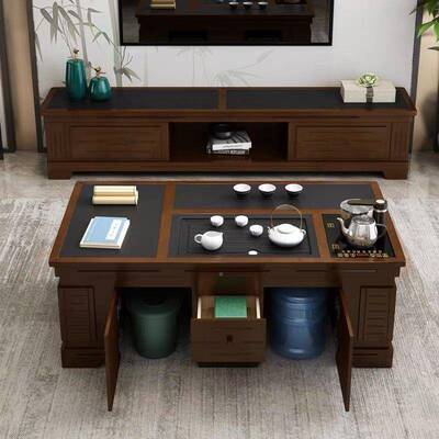 茶中式功能多功夫一体茶客几茶PDD10264桌简约厅火烧石烧水组合办