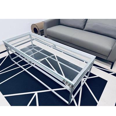 轻奢家用发客沙边几方厅形茶几泡茶桌铝桌型材长形接待88028洽谈