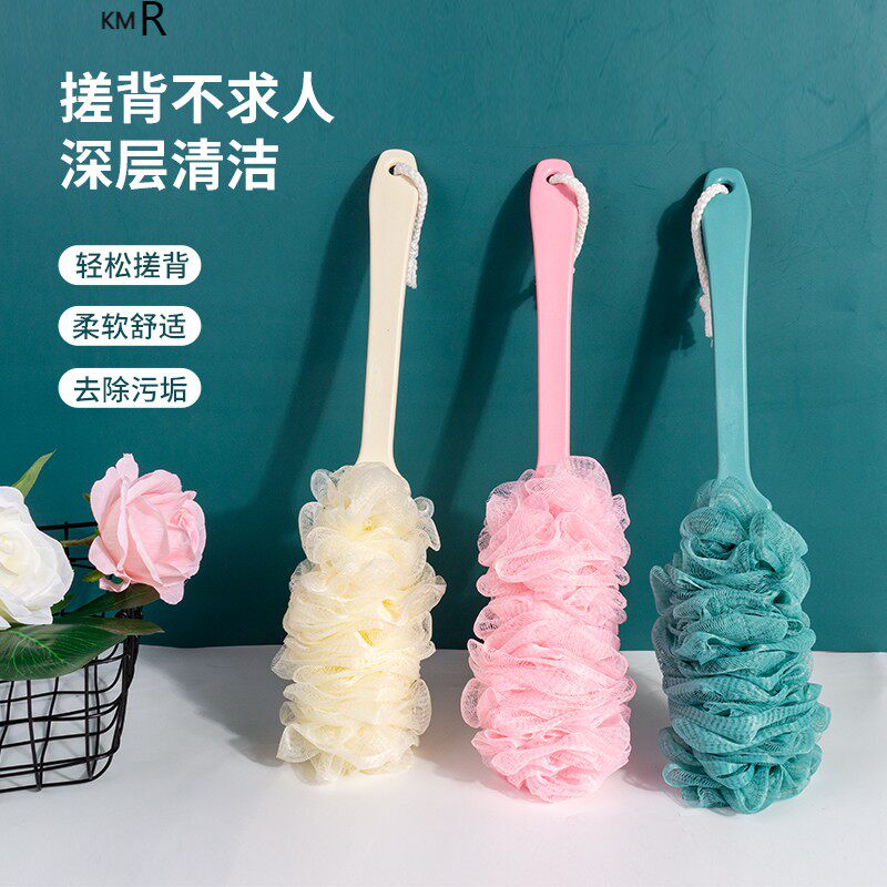 浴球打泡洗澡沐浴球带长柄搓背搓澡巾按摩起泡网用品大号沐浴花