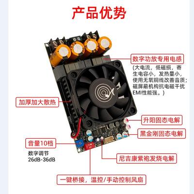 002纯后3级数字T功放板大功率P6A3255立体声30tj#lo%$*0WX2桥接单