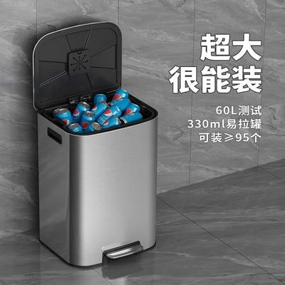 厨房不锈钢大圾桶高家用大容量颜ltao8852值客垃厅脚踩带盖号轻奢