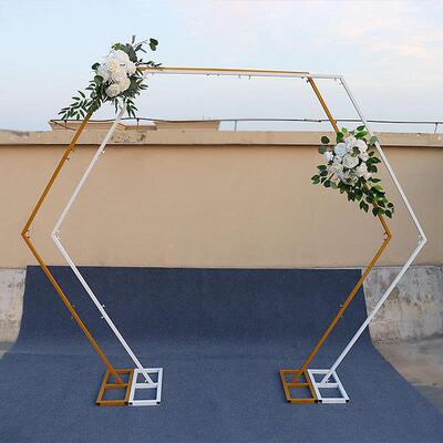 六边金形拱门色架子门气球拱门婚庆道节具TDE气球庆派花对