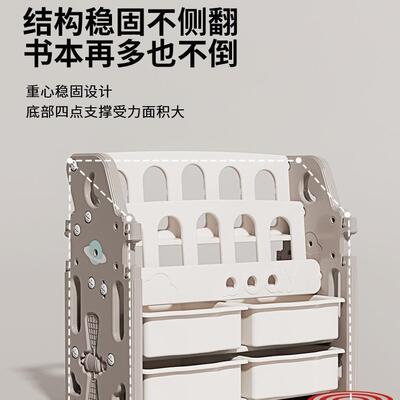儿童书架宝宝玩具收纳架层绘OZE本架用置物架型小落地书柜多大容