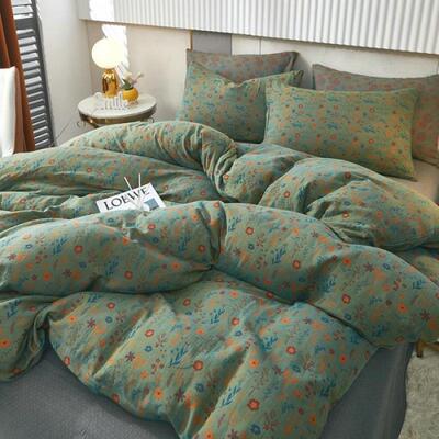 K152023双层纱四件套a类母婴级纯棉床单被套床笠三件套床品4