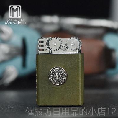 正品日本原装玛乐思J系个列双齿轮性煤油火机J01/0106唐草打真皮